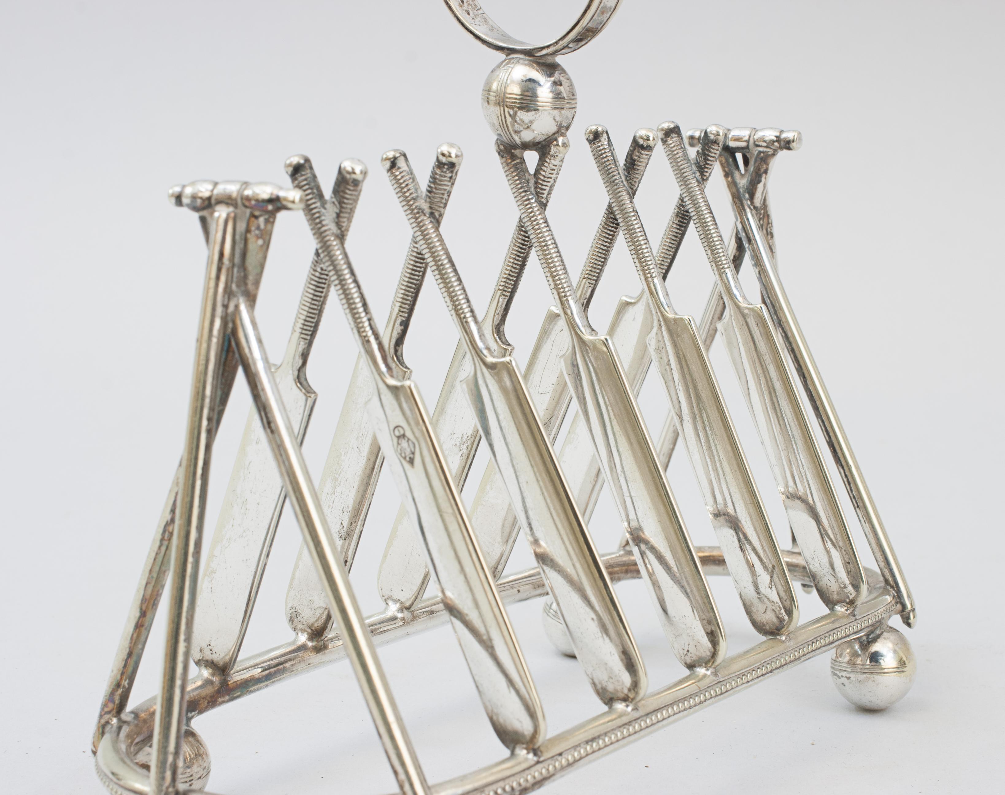 Silver Plated Cricket Toast Rack For Sale at 1stDibs