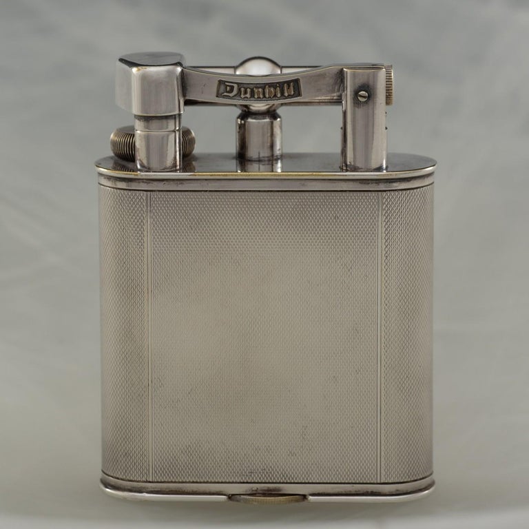 Silver Plated Dunhill 'Giant' Lighter with Engine Turned Finish, circa ...