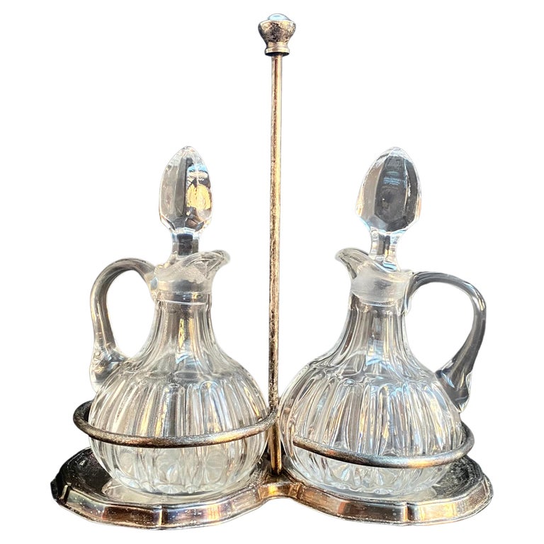 Silver Plated and Glass Spice Cruet for Vinegar and Oil by Christofle ...