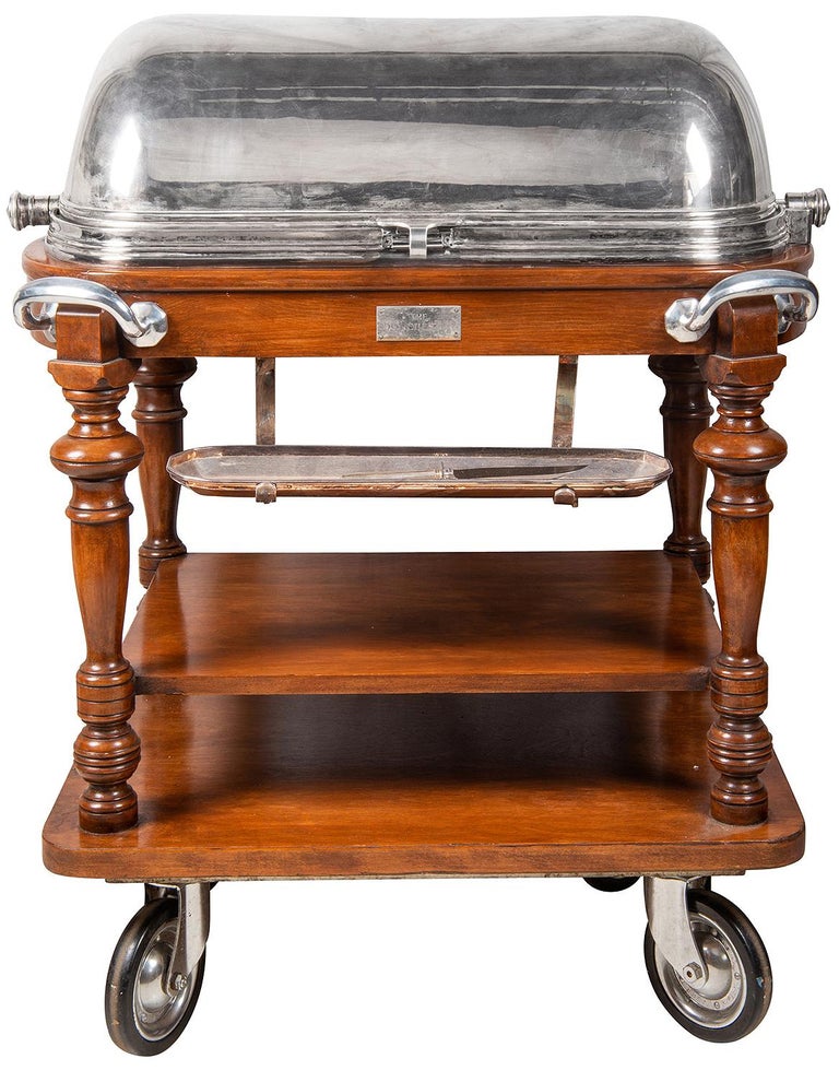 Silver Plated, Mahogany Carving Trolley, from 'the Dorchester' Hotel at ...
