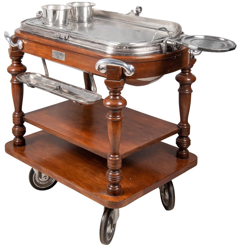 Silver Plated, Mahogany Carving Trolley, from 'the Dorchester' Hotel at ...