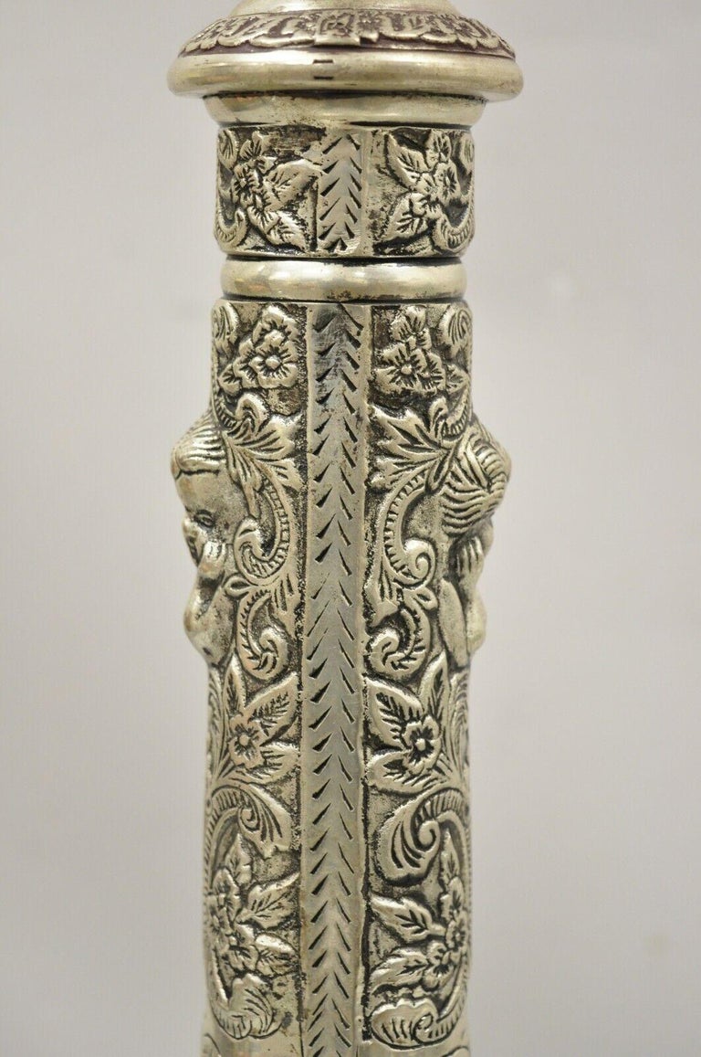 Silver Plated Metal Tall Ornate French Style Compote Centerpiece, a ...