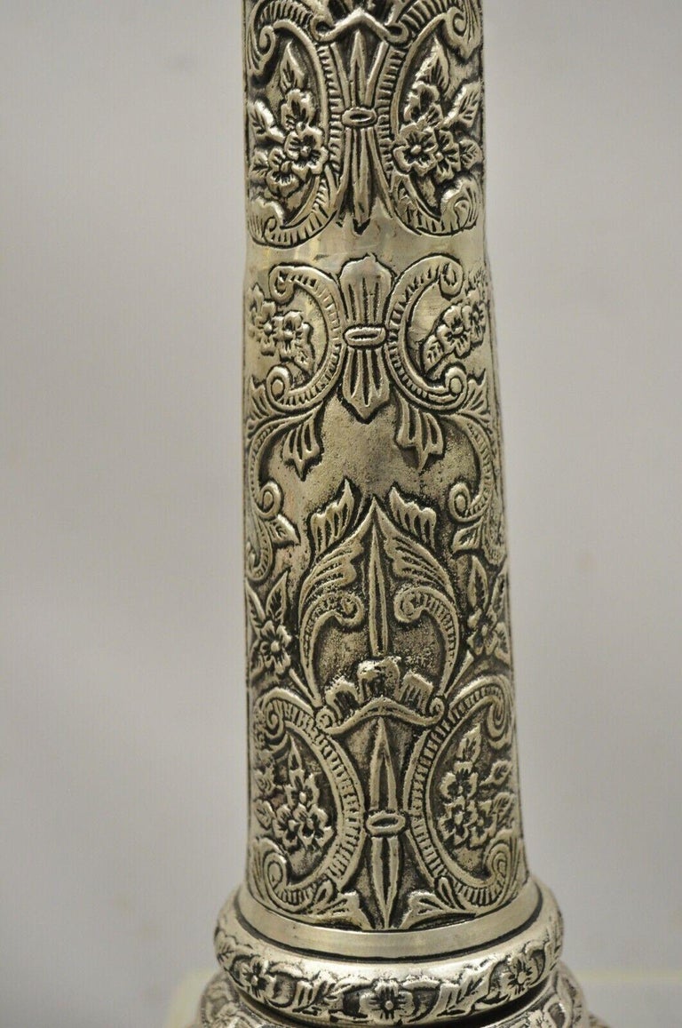 Silver Plated Metal Tall Ornate French Style Compote Centerpiece, a ...