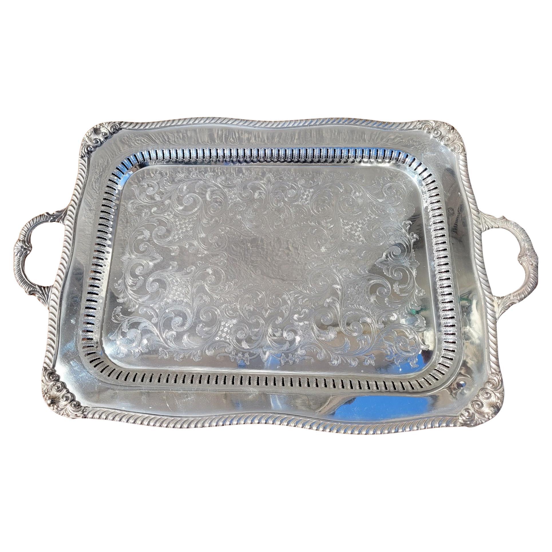 Silver-plated Metal Tray, 20th Century For Sale at 1stDibs