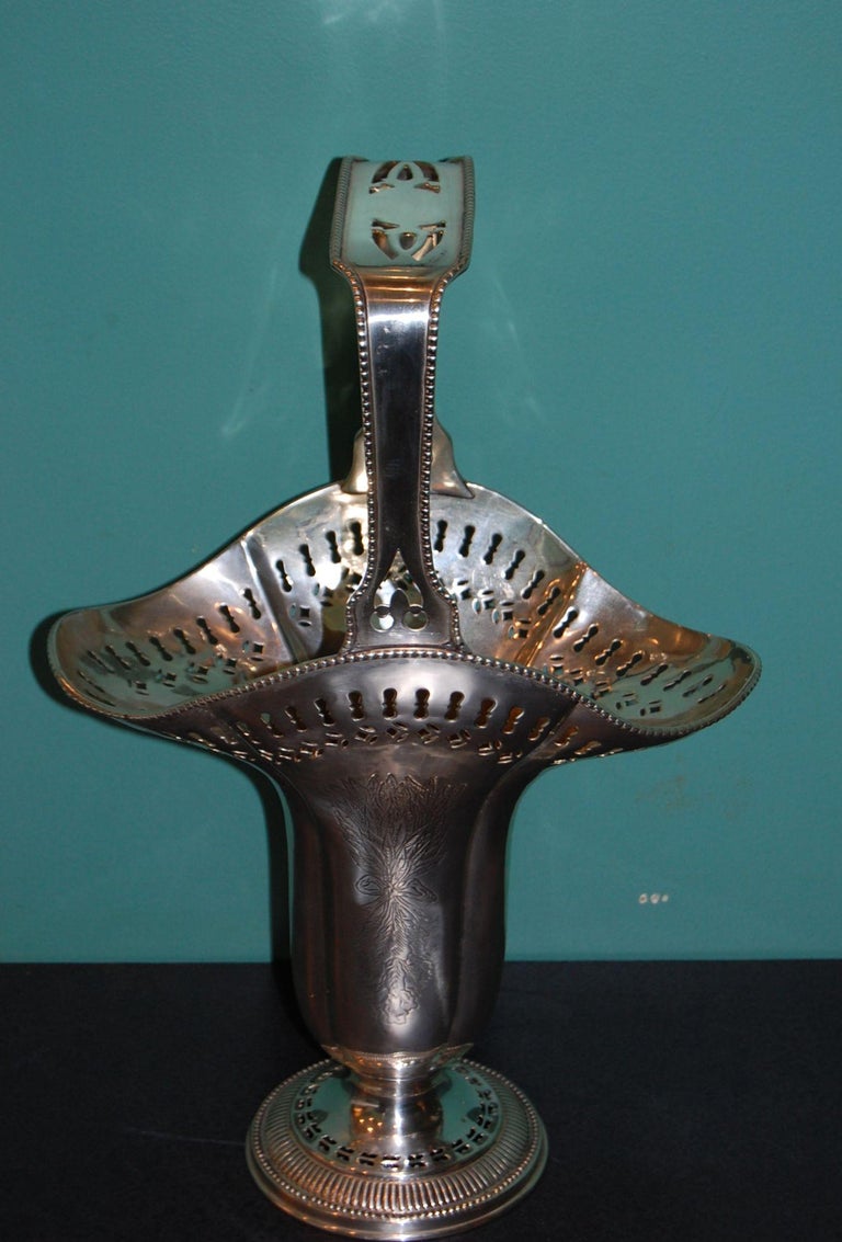 Silver Plated Repousse' Vase with Handle, circa 1900 For Sale at 1stDibs
