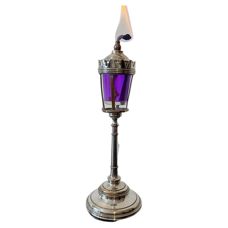 Silver Plated Street Lamp Table Lighter For Sale at 1stDibs