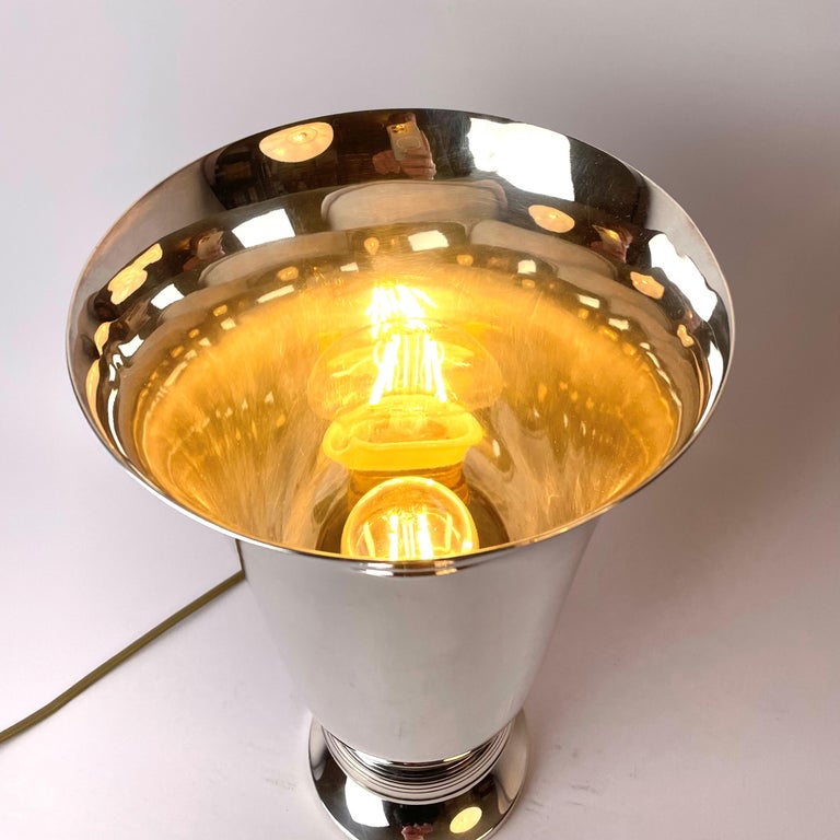 Silver plated Uplight for a table. Art Deco, 1920s For Sale at 1stDibs