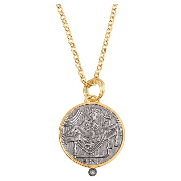Silver Pompei XII Coin Replica with Diamond 24 Karat Gold and Silver by ...