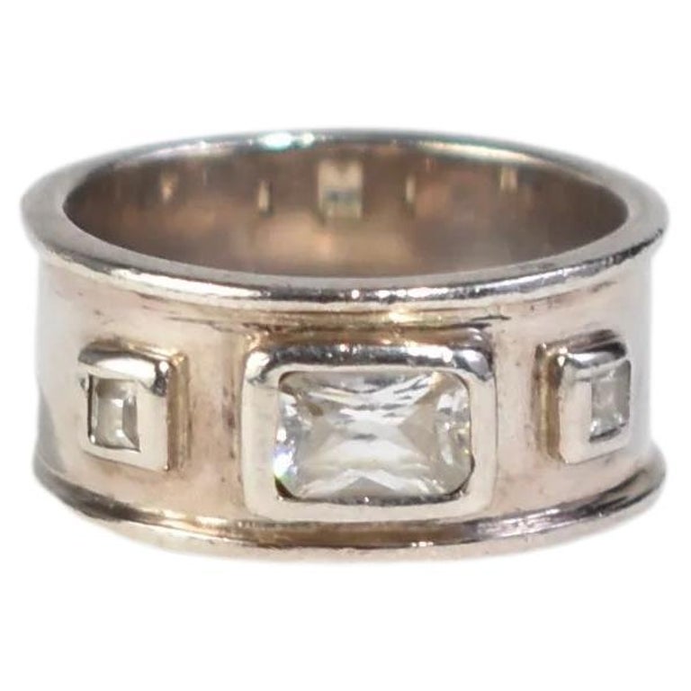 Silver Rhinestone Ring at 1stDibs