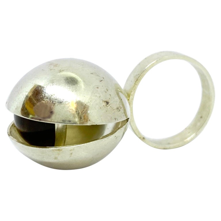 Silver Ring Tiger Eye Stone For Sale at 1stDibs