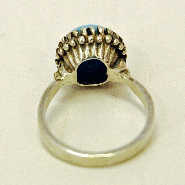 Silver Ring with Light Blue Stone 1950s, Scandinavia For Sale at ...