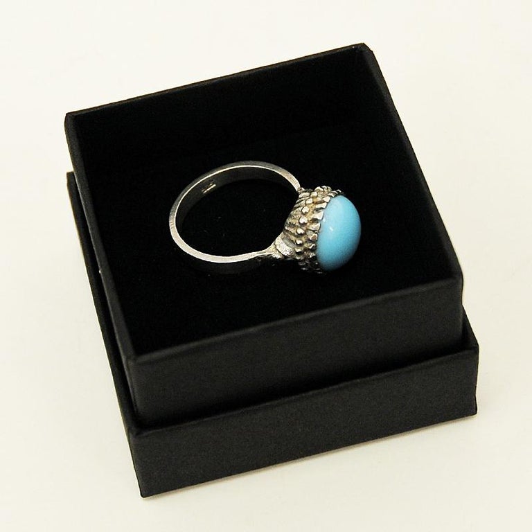 Silver Ring with Light Blue Stone 1950s, Scandinavia For Sale at ...