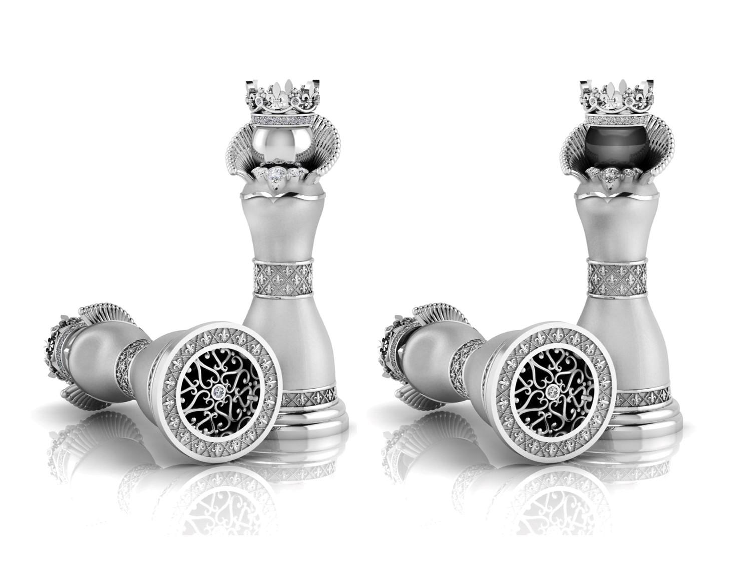 Silver Royale Chess Set For Sale at 1stDibs