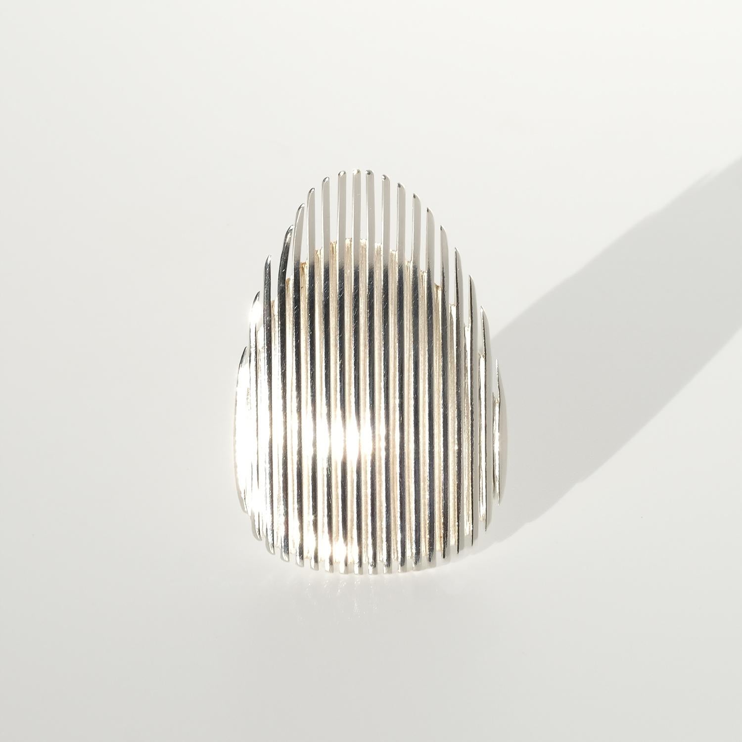 Silver Sculptural Ring “Lamellae” by Zaha Hadid for Georg Jensen For ...