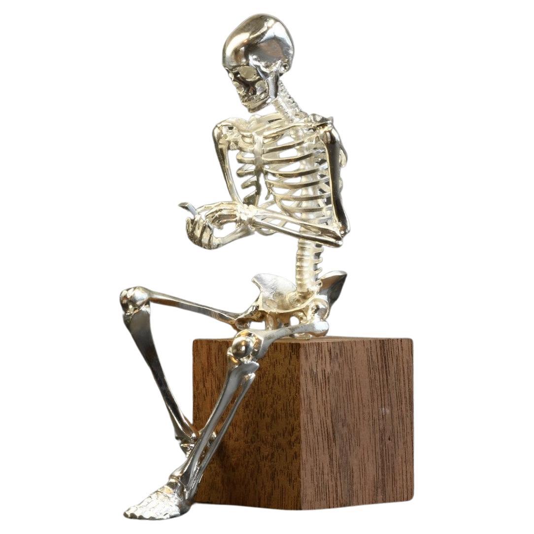 Silver Skeleton Handmade Objet d'art. 'Pastime Paradice' For Sale at ...