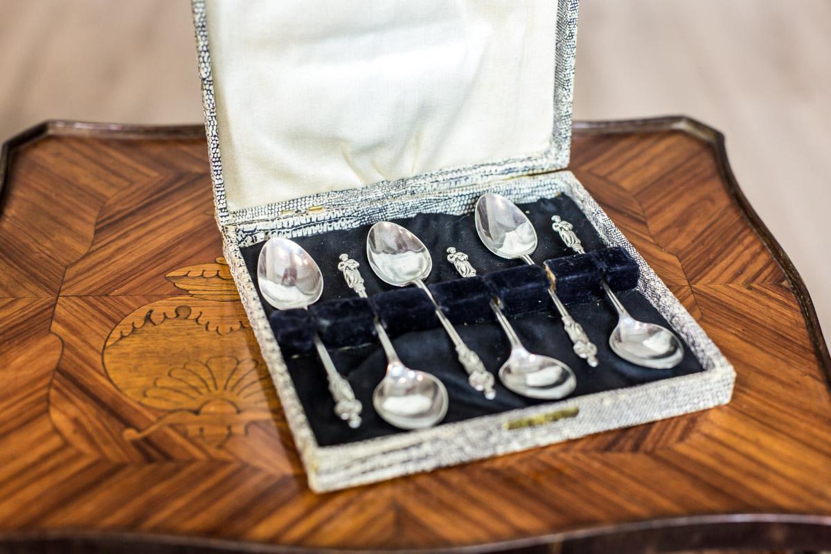 Silver Spoons with a Box, circa 1906 For Sale at 1stDibs