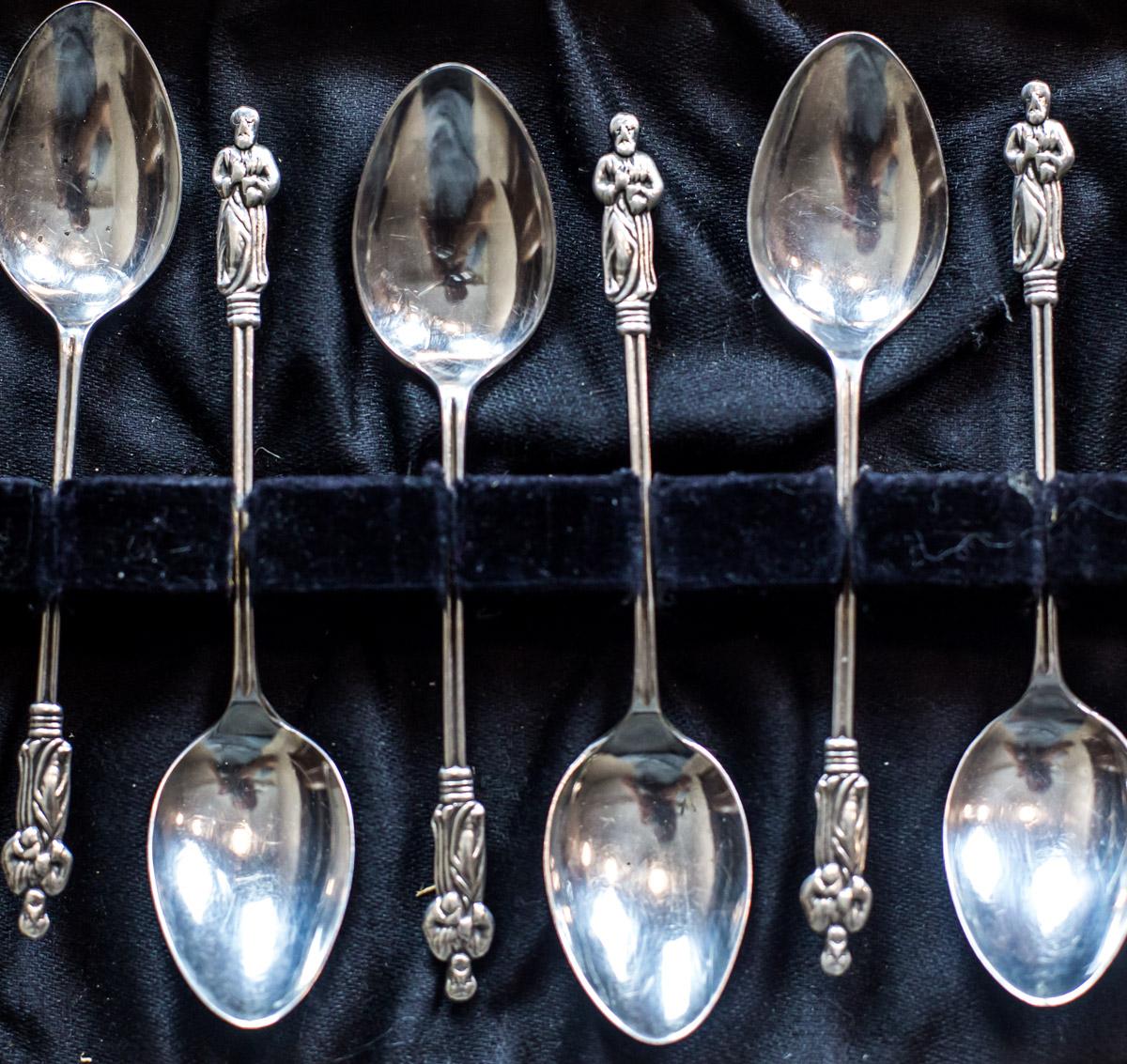 Silver Spoons with a Box, circa 1906 For Sale at 1stDibs
