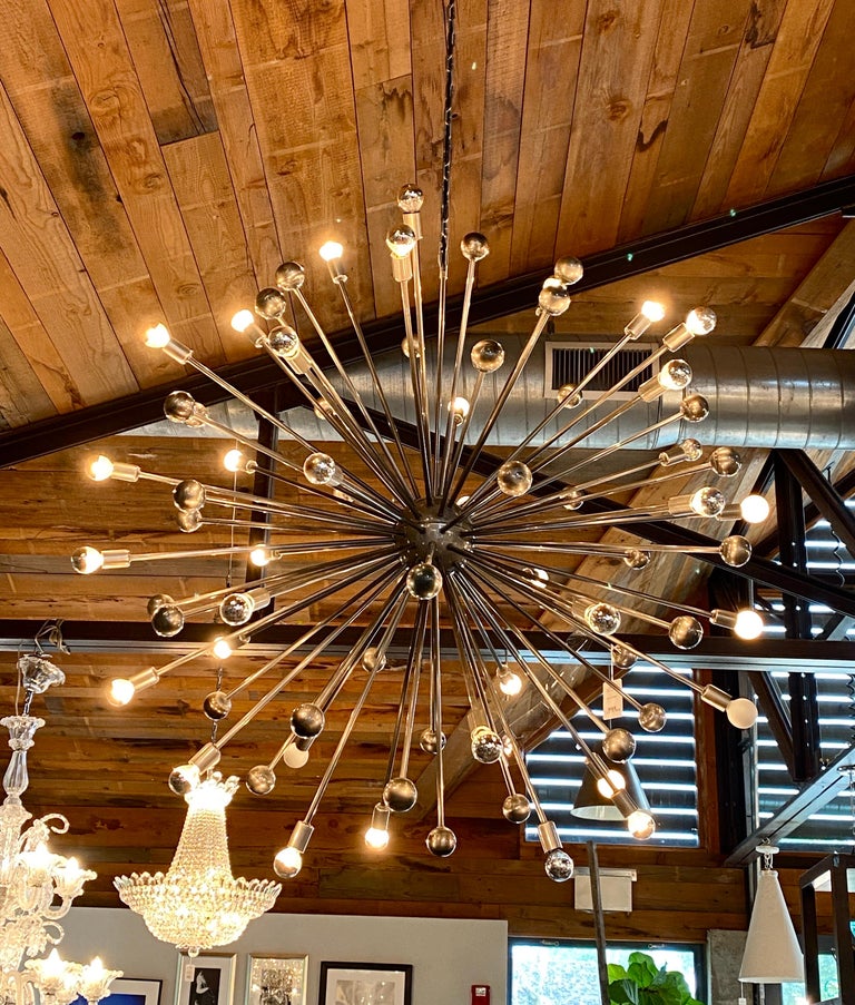 Silver Sputnik Chandelier For Sale at 1stDibs