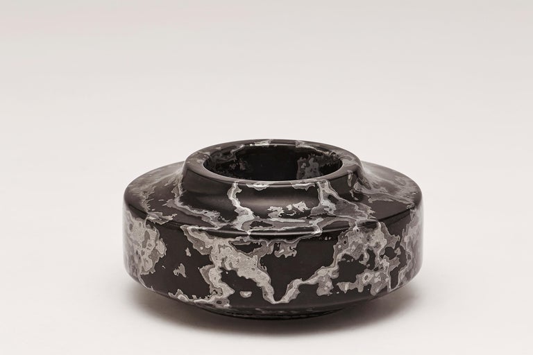 Silver Stone, Contemporary Set of Vessels in Black and Silver by Nic ...