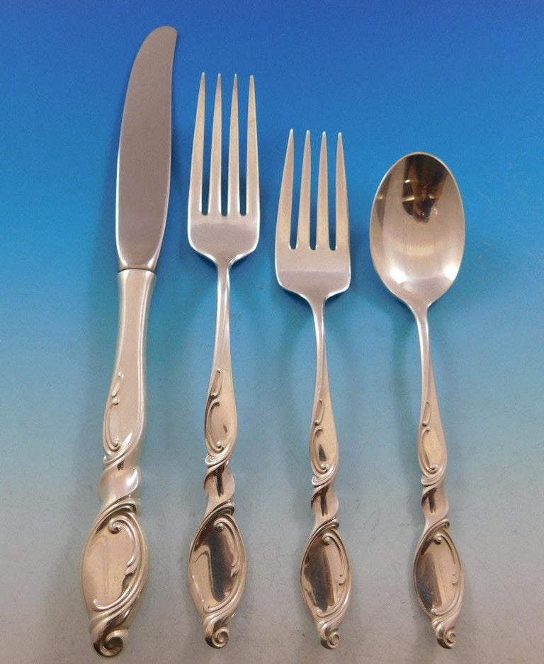 Silver Swirl by Wallace Sterling Silver Flatware Set for 8 Service 47 ...