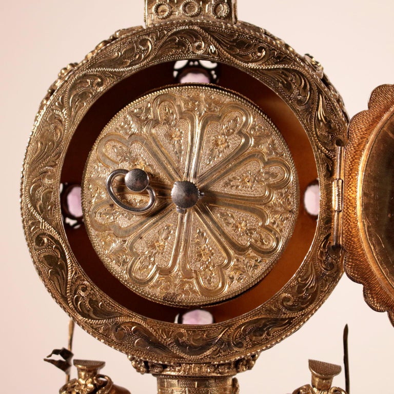 Silver Table Clock, 19th-20th Century For Sale at 1stDibs