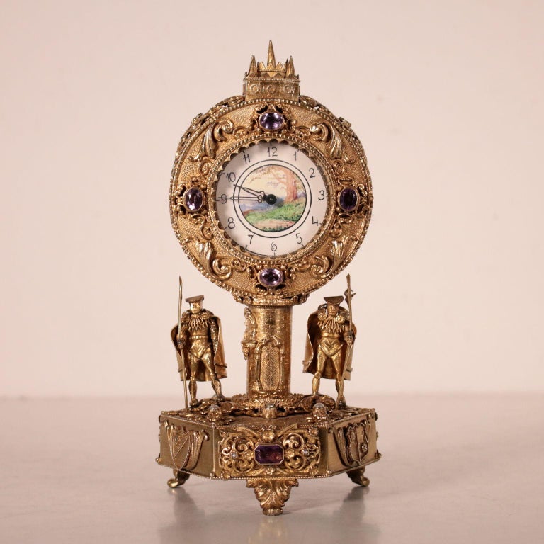 Silver Table Clock, 19th-20th Century For Sale at 1stDibs