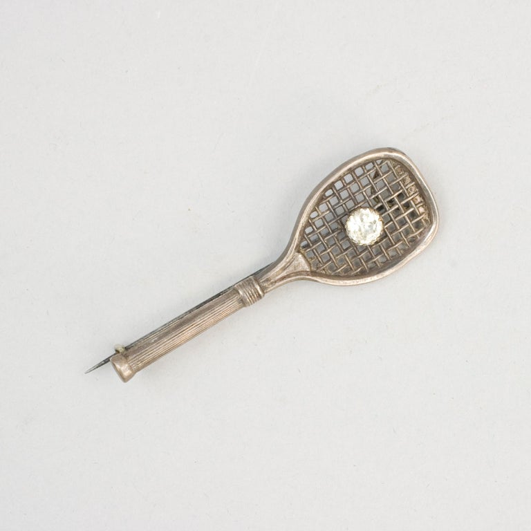 Silver Tennis Racket Brooch For Sale at 1stDibs