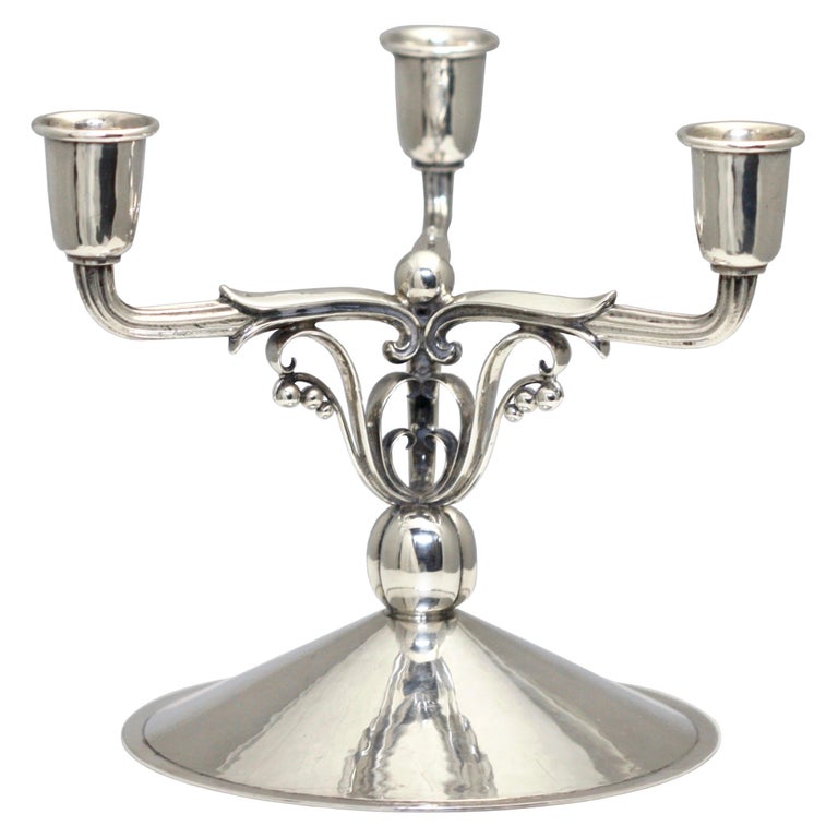 Silver Three-Light Candelabrum For Sale at 1stDibs | candleabrum ...