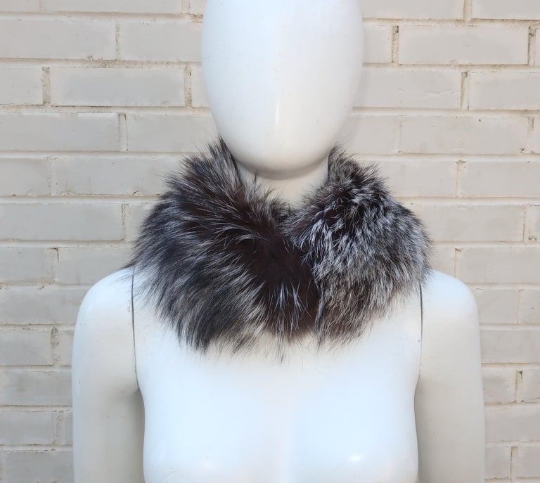 Silver Tip Fox Fur Collar, 1990's at 1stDibs