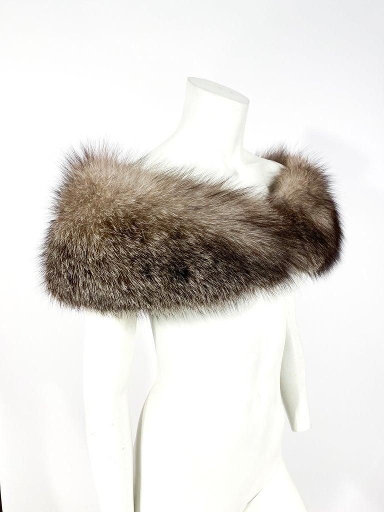 Silver Tipped Full Fox Stole/Collar at 1stDibs