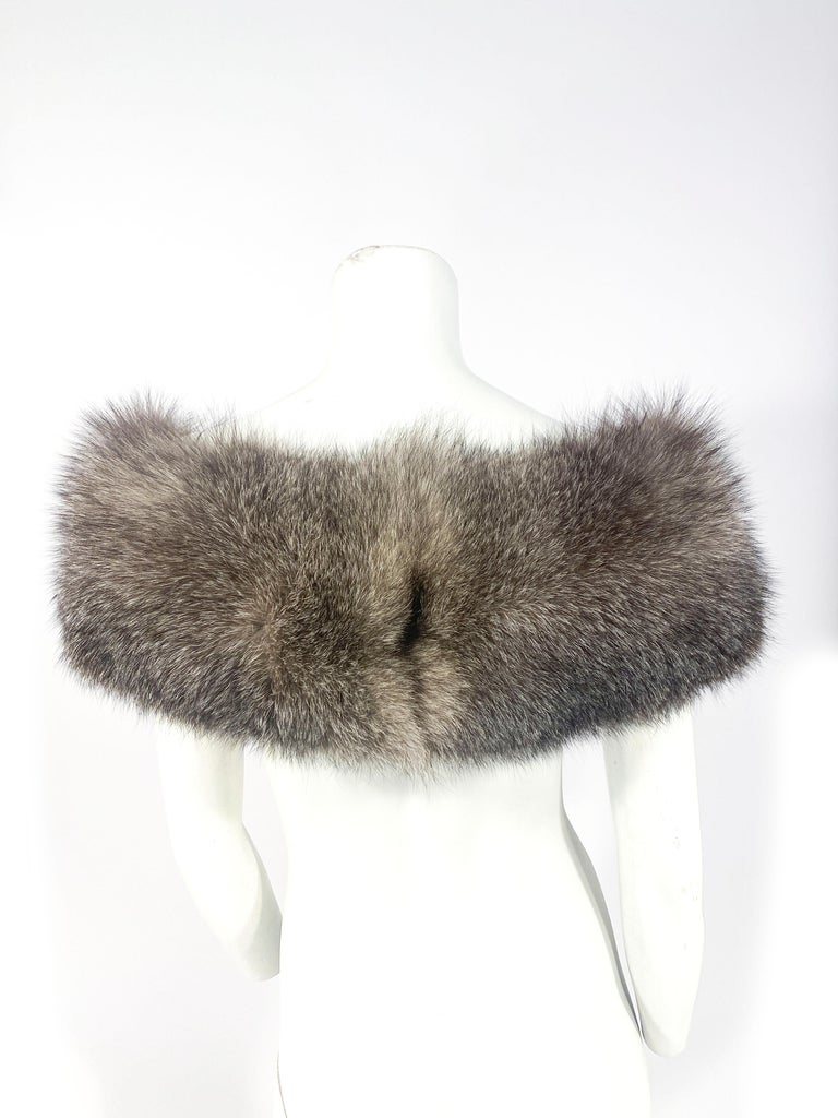 Silver Tipped Full Fox Stole/Collar at 1stDibs