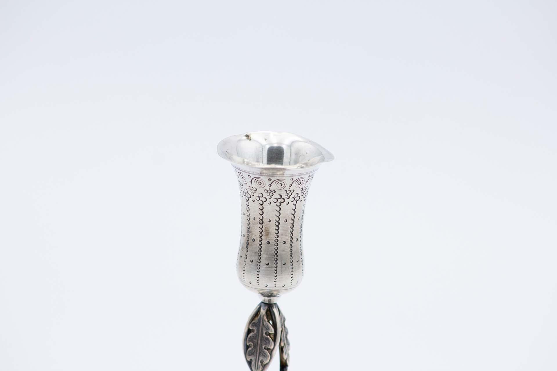 Silver toothpick holder with chalice on vine For Sale at 1stDibs