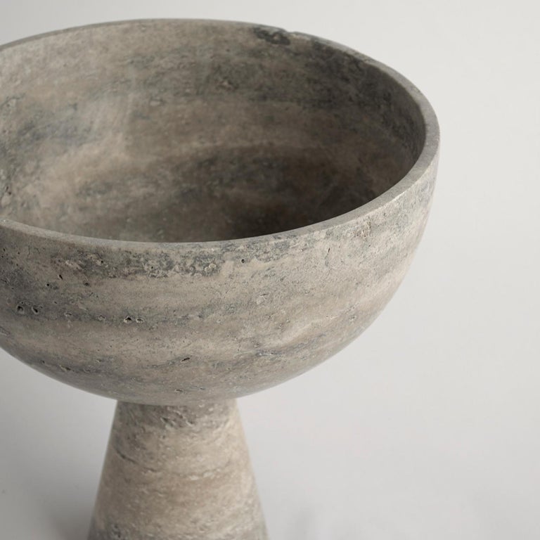 Silver Travertine Bowl XL For Sale at 1stDibs