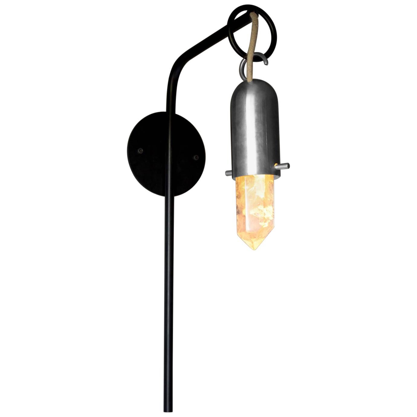 Contemporary Golden Wall Light in Cast Brass and Illuminated Raw ...
