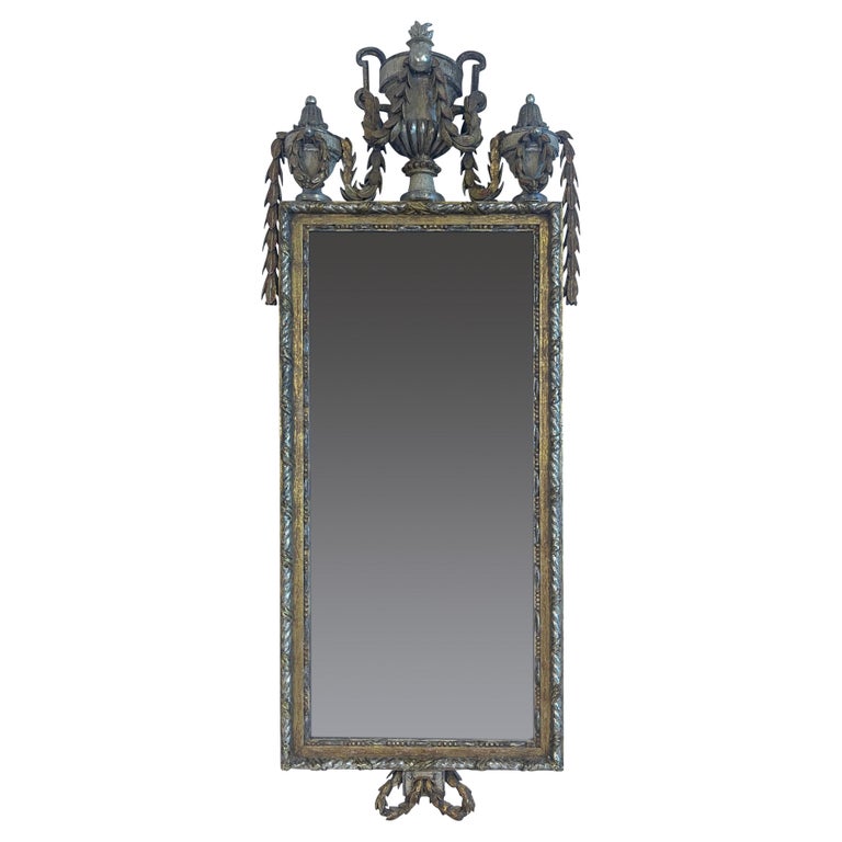 Silvered and Giltwood Swedish Neoclassical Mirror with Original Glass ...