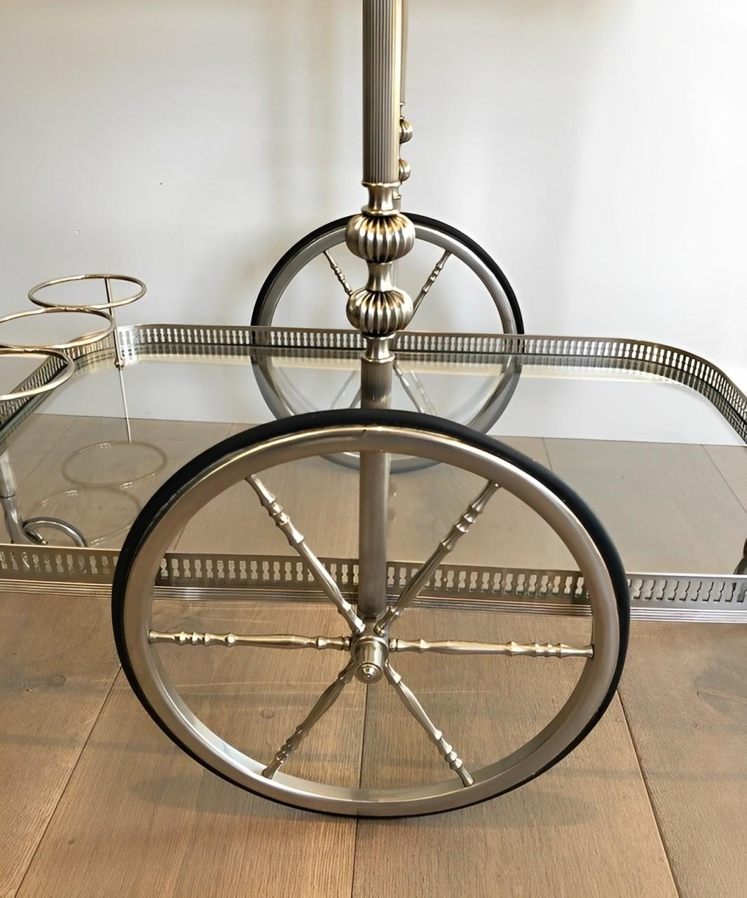 Silvered Brass Drinks Trolley For Sale at 1stDibs
