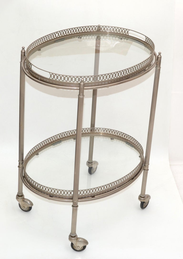 Silvered Bronze Bar Cart by Maison Lancel Paris France Mid-Century ...
