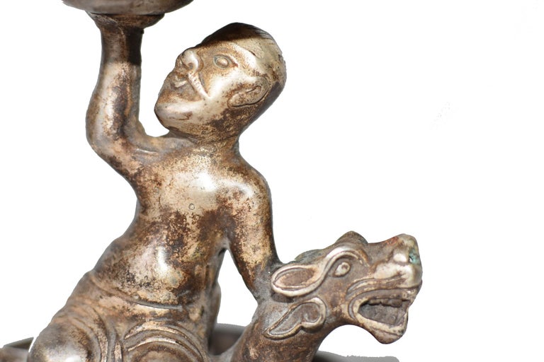 Silvered Bronze Bo Shan Incense Burner For Sale at 1stDibs