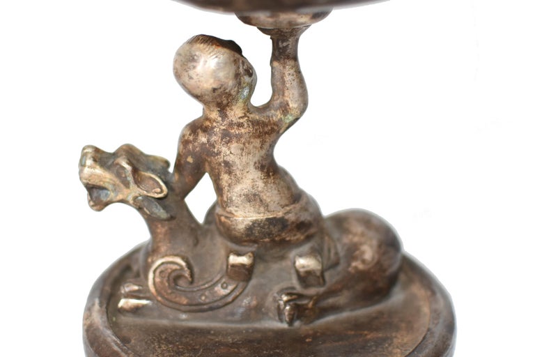 Silvered Bronze Bo Shan Incense Burner For Sale at 1stDibs
