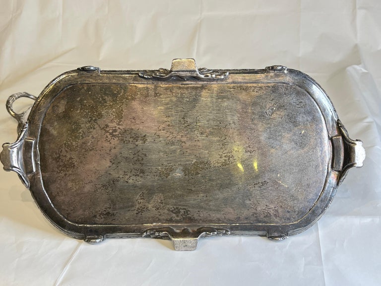 Silvered Bronze Centerpiece and Mirrored Plateau For Sale at 1stDibs