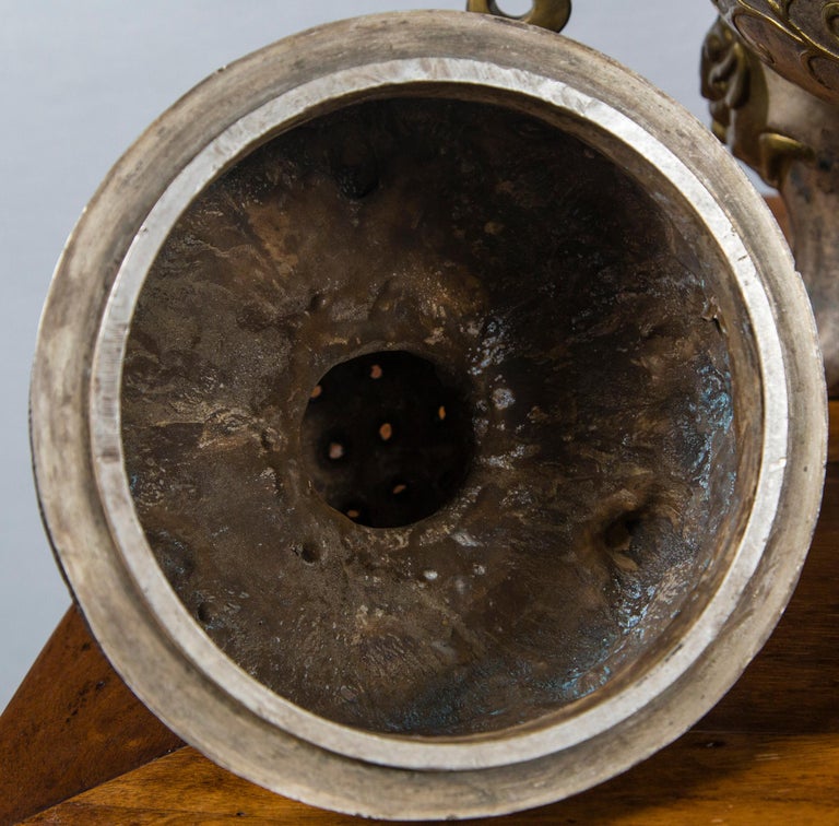 Silvered Bronze Chinese Incensor For Sale at 1stDibs