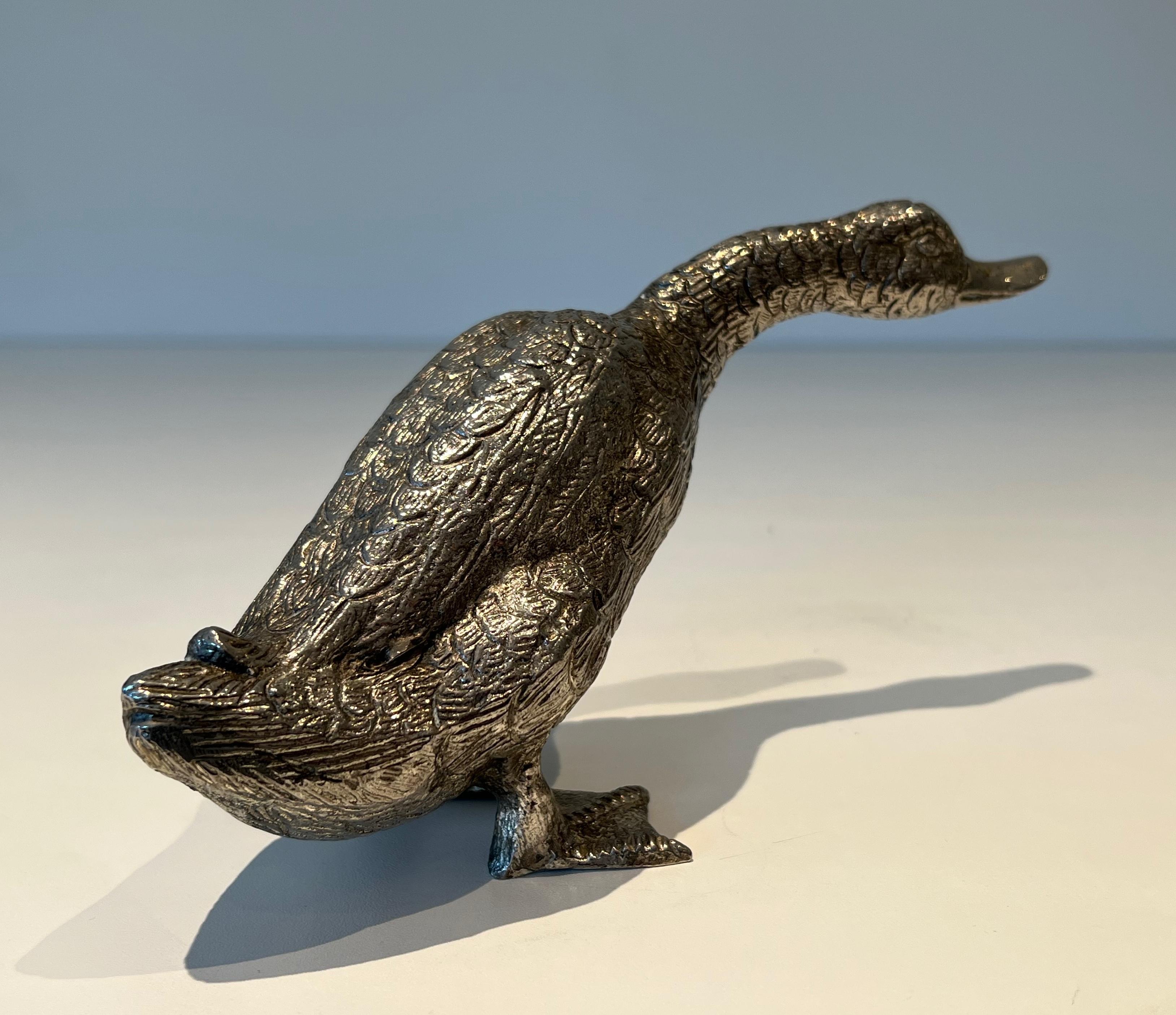 Silvered Bronze Duck For Sale at 1stDibs