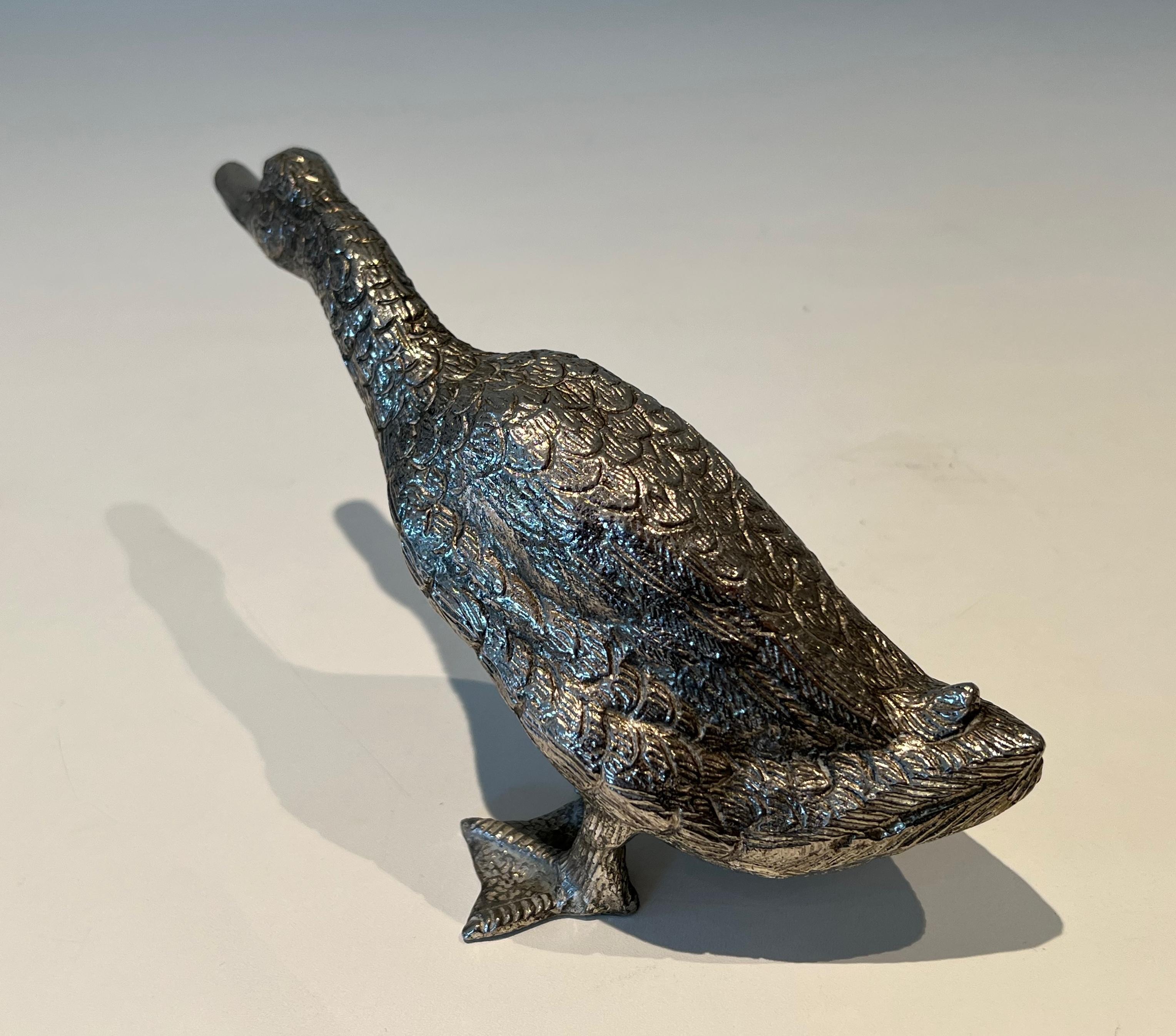 Silvered Bronze Duck For Sale at 1stDibs