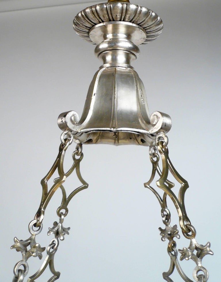 Silvered Bronze Regency Style Chandelier by Edward F. Caldwell For Sale ...
