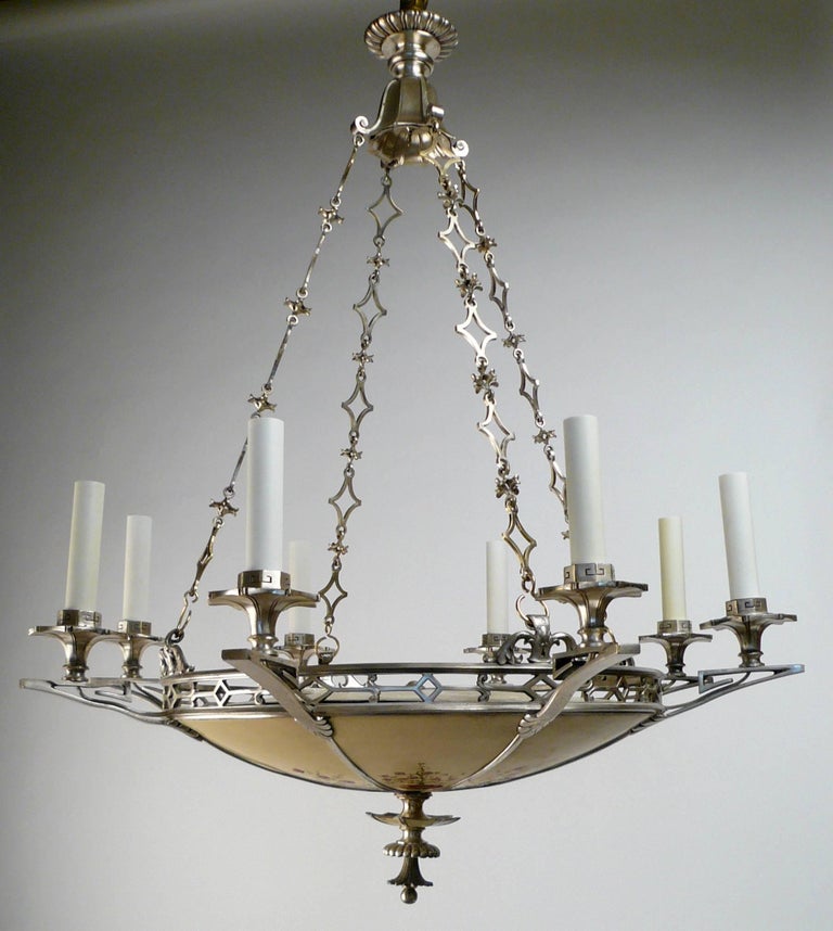 Silvered Bronze Regency Style Chandelier by Edward F. Caldwell For Sale ...