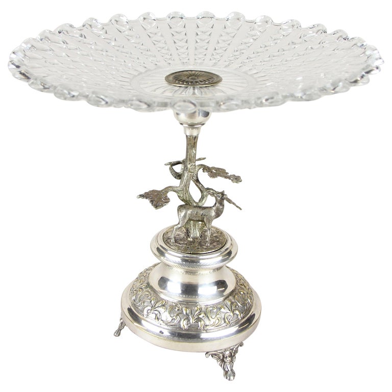 Silvered Centerpiece with Glass Top, Austria, circa 1910 at 1stDibs