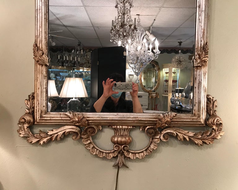 Silvered Gilt Italian Mirror For Sale at 1stDibs