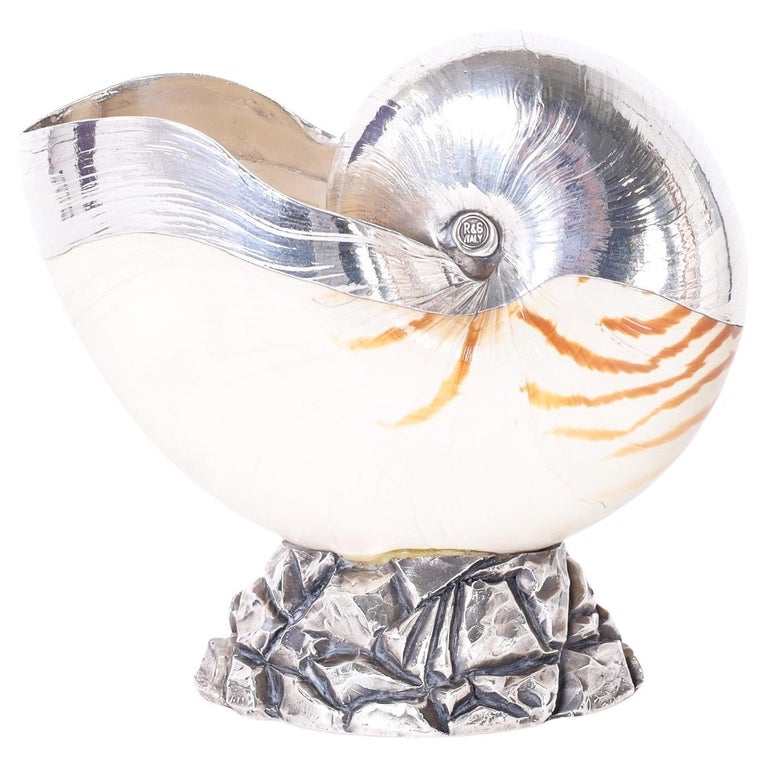 Silvered Nautilus Shell by Ruzzetti and Gow For Sale at 1stDibs