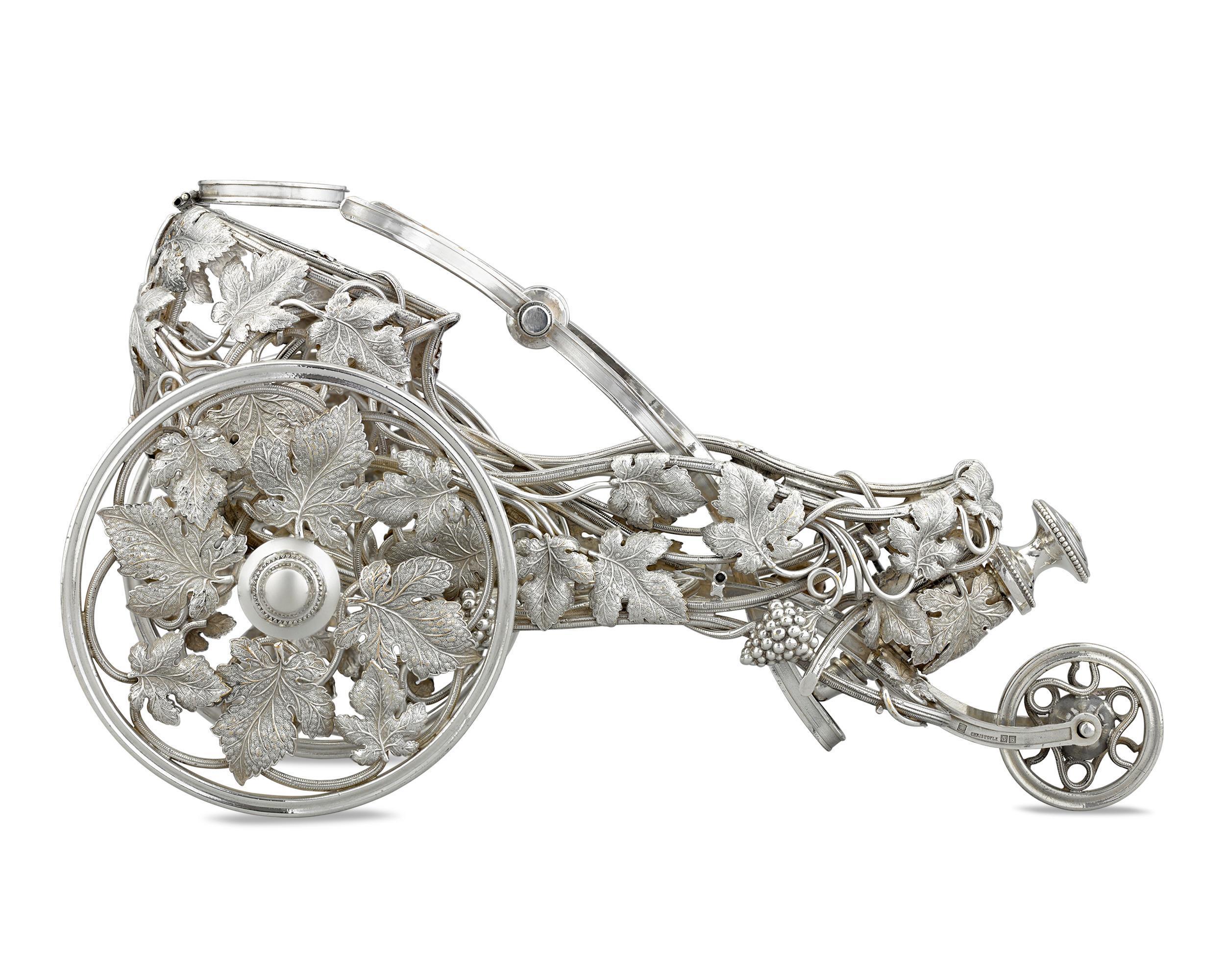 Silverplate Wine Trolley by Christofle at 1stDibs | christofle wine holder