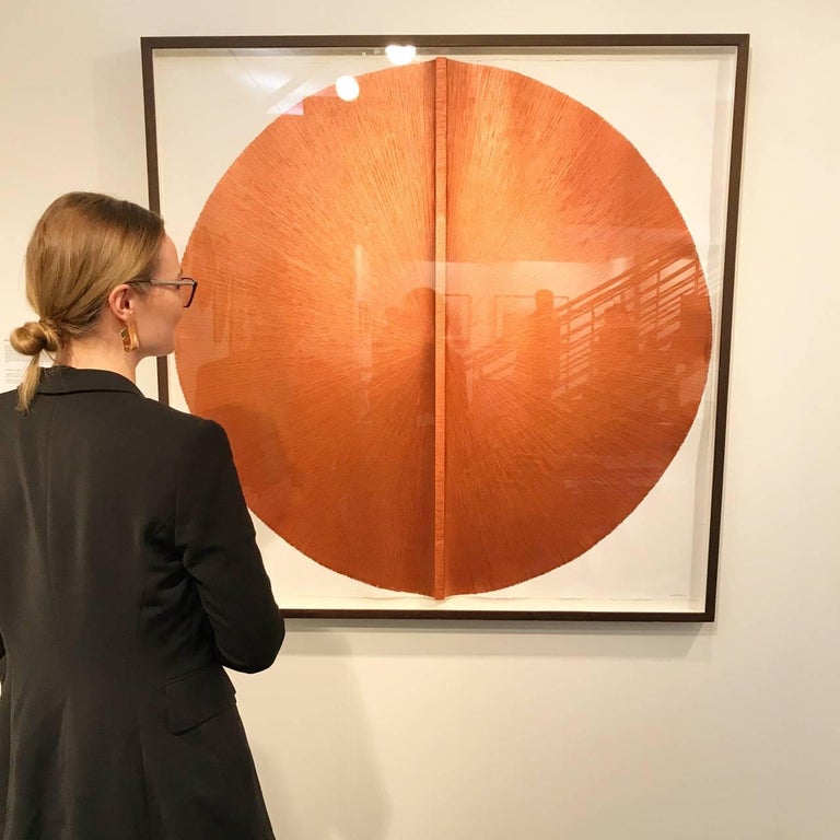 Silvia Lerin - Solid Rod VI: Large, Metallic, Copper Painting by ...